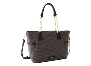 4064233099893 - Henkeltasche MARCO TOZZI Damen Gr B H T 43cm x 265cm x 13cm braun schwarz kombiniert Lederimitat Taschen Damen Umhängetasche Shopper Schultertasche mit Logoschriftzug