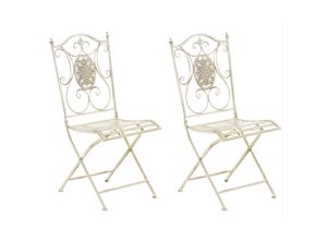 4251756476922 - 2er-Set Gartenstuhl Sibell im Landhausstil aus Metall mit klappbarem Design ideal für Terrasse oder Balkon in 6 Farben erhältlich