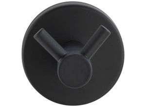 4008838303474 - Wandhaken Duo Bosio Black matt Edelstahl rostfrei Schwarz Edelstahl rostfrei matt - schwarz - Wenko
