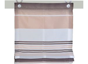 4016478991876 - Raffrollo KUTTI Jamaica Gr 6 braun (braun beige) B80cm H210cm Obermaterial 100% Polyester Raffrollos halbtransparent Polyester gewebt Streifen mit Edelstahlhaken 4016478991876 - Raffrollo KUTTI Jamaica Gr 6 braun (braun beige) B80cm H210cm Obermaterial 100% Polyester Raffrollos halbtransparent Polyester gewebt Streifen mit Edelstahlhaken