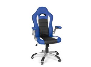 4251084642648 - Chefsessel GAME SPORT Blau Schwarz Bürostuhl Armlehnen klappbar