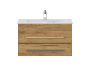 4251982674017 - POSSEIK Waschbecken mit Unterschrank PORTUS SLIMLINE 800 eiche gold 800 x 360 x 496 cm