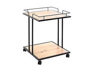 4001070149053 - Beistelltisch quadratisch Stahlrohr lackiert Ablagen melaminharzbeschichtet B 450 x T 450 x H 600 mm schwarz Eiche hell 4001070149053 - Beistelltisch quadratisch Stahlrohr lackiert Ablagen melaminharzbeschichtet B 450 x T 450 x H 600 mm schwarz Eiche hell