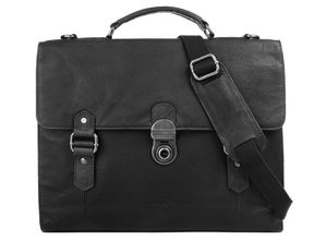 4262427393486 - Aktentasche BODENSCHATZ Damen Gr B H T 36cm x 32cm x 9cm onesize schwarz Leder Strukturmuster Taschen echt Leder