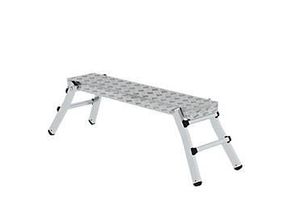 4031405304048 - Munk Aluminium-Plattformleiter klappbare Füße geriffelte Sprossen rutschfest max 150 kg Sprossenabstand 280 mm 1300 x 285 x 500 mm