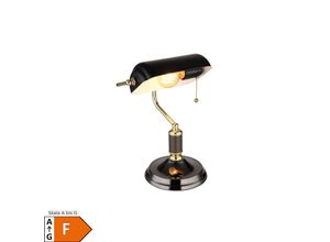 9007371493944 - Lighting - Bankerlampe Tischleuchte anthrazit gold Leselampe Schreibtischleuchte Wohnzimmerlampe Metall 1x E27 LxBxH 265x18x 34 cm
