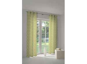 4004567271374 - Vorhang ADAM Vorhang Retro Floret aus 100 % Bio-Baumwolle mit Ösen (1 St) Gr 1 grün (hellgrün) B145cm H145cm Jacquard Baumwolle (Bio-Baumwolle) Gardinen Vorhang Retro Floret aus 100% Bio-Baumwolle mit Ösen (1 St)