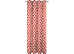 4004567192860 - Vorhang ADAM Gr 1 rot B145cm H145cm Jacquard Baumwolle (Bio-Baumwolle) Gardinen Blickdichter Vorhang Retro Floret aus Bio-Baumwolle Made in Germany