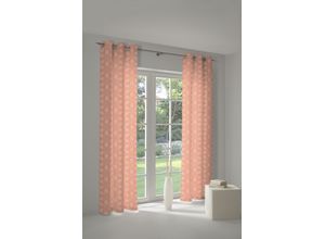 4004567271596 - Vorhang ADAM Vorhang Retro Floret aus 100 % Bio-Baumwolle mit Ösen (1 St) Gr 1 orange B145cm H145cm Jacquard Baumwolle (Bio-Baumwolle) Gardinen Vorhang Retro Floret aus 100% Bio-Baumwolle mit Ösen (1 St)
