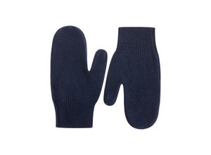 4061906567031 - Fäustlinge ZWILLINGSHERZ Damen marine Strick Kaschmir unifarben Handschuhe aus reinem Kaschmir
