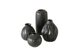 4020607700277 - Mm_unverified_brand - Boltze Vase Zalina 4-teilig schwarz Blumenvase Keramik Vase für Blumen
