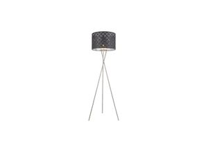 9007371361021 - - Stoff Steh Lampe Wohn Zimmer Lese Leuchte Schalter Dekor Decken Fluter grau silber 15228S1