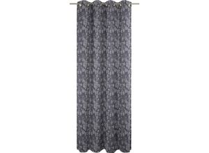 4004567191467 - Vorhang ADAM Vorhang Flower Cuvée Light aus 100% Bio-Baumwolle Ösen (1 St) Gr 1 blau (indigo) B145cm H145cm Jacquard Baumwolle (Bio-Baumwolle) Gardinen Vorhang Flower Cuvée Light aus Bio-Baumwolle Made in Germany