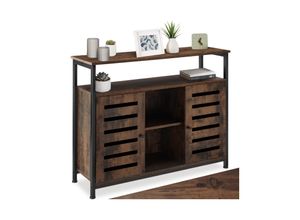 4061173243317 - tectake® Sideboard Industrial Style 2 Ablagen 3 Staufächer mit höhenverstellbaren Kunststofffüßen 100 x 37 x 82 cm