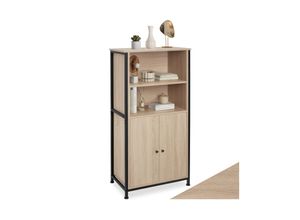 4061173243348 - tectake® Highboard Industrial Style 2 offene Fächer mit Deckplatte mit höhenverstellbaren Füßen 60 x 38 x 125 cm