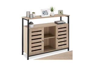 4061173243324 - tectake® Sideboard Industrial Style 2 Ablagen 3 Staufächer mit höhenverstellbaren Kunststofffüßen 100 x 37 x 82 cm