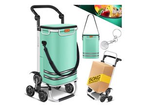 4255598334167 - KESSER® Einkaufstrolley Treppensteiger mit Kühlfach klappbar mit 56L Kapazität und belastbar bis 50kg 3in1 Trolley Sackkarre & Umhängetasche Faltbarer Einkaufswagen inkl Einkaufschip