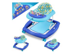 4260663282755 - KIDIZ® 4in1 Lauflernhilfe Babywalker Spiel- und Lauflernwagen Gehfrei - Schaukelfunktion Babywippe mit Rollen Licht Musik Spielecenter Esstisch Laufstuhl Laufhilfe babys ab 6 Monaten Klappbar