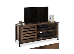 4061173242914 - tectake® TV-Board Industrial Style 2 offene Fächer Staufach mit Magnettür 2 Kabelaussparungen 110 x 415 x 505 cm 4061173242914 - tectake® TV-Board Industrial Style 2 offene Fächer Staufach mit Magnettür 2 Kabelaussparungen 110 x 415 x 505 cm