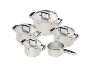 4009839676079 - Kochtopfset Pure  Elfenbein- Weiß  5-teilig  16 cm20 cm16 cm  rund  backofengeeignet kratzfest hitzebeständige Griffe Griffe werden