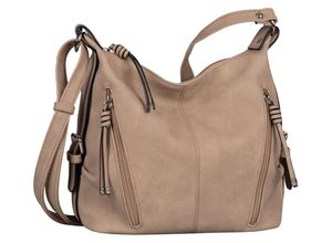 4255619901064 - Umhängetasche TOM TAILOR CAIA Cross bag M Damen Gr B H T 26cm x 26cm x 12cm grau (taupe) Lederimitat Polyurethan (PU) aufgeraut unifarben Taschen mit schönen Details
