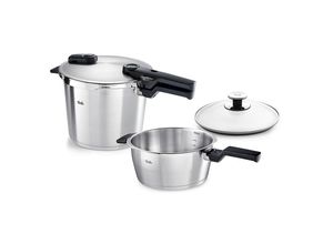 4009209401584 - Schnellkochtopf Vitaquick® Premium Edelstahl 18 10 (Set 2-tlg Schnellkochtopf 35 l + 60 l + Zusatzdeckel) Premium Qualität – Made in Germany silberfarben