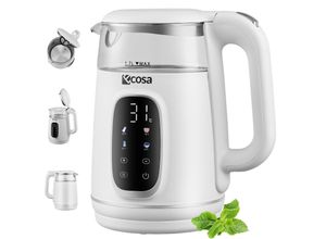 4260677794701 - Ecosa Glas Wasserkocher m Temperatureinstellung Farb-Touchdisplay 17L 2200W Weiß