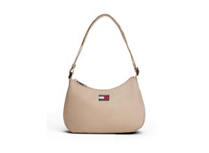 8721222629535 - Schultertasche TOMMY JEANS TJW ESS DAILY SHOULDER BAG Damen Gr B H T 25cm x 18cm x 8cm beige Textil Taschen Damen Tragetasche mit logobedrucktem Riemen