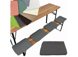 4255636628296 - NYVI Bierbank Sitzkissen 36x25 cm NYVIGala 4er Set - Komfortable Sitzpolster für Bierbänke - Bierbankkissen mit elastischer Klettband Befestigung FarbeGrau