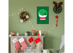 4067437338539 - Metallbild QUEENCE Snowy Christmas Bilder Gr B H 30 cm x 45 cm Metallbild Hochformat 1 St rot Metallbilder Stahlschilder