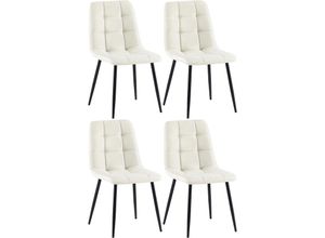 4255716306533 - 4er Set Esszimmerstühle Antibes I Küchenstühle gepolstert mit gesteppten Stoffbezügen I Polsterstühl bis 150 kg belastbar