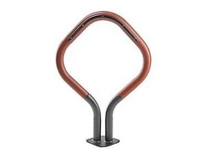 3234640063447 - Fahrradständer Mottez für 2 Fahrräder oder 2 Motorräder Gummibumerang abnehmbare Füße B 190 x T 560 x H 800 mm Stahl rostbraun-schwarz