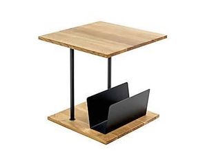 4001070373397 - Beistelltisch SACRAMENTO 7 quadratisch Stahlrohr pulverbeschichtet Ablage Massivholz geölt B 450 x T 450 x H 450 mm Eiche Schwarz