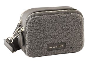 4064233098339 - Umhängetasche MARCO TOZZI Damen Gr B H T 20cm x 16cm x 8cm grau Lederimitat Textil unifarben Taschen Damen Kamerabag Minibag im Teddy-Look