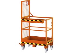 4251305439477 - Arbeitskorb Typ RAK-Slim Aufnahme schmale Seite mit Rollen reinorange kaiserkraft