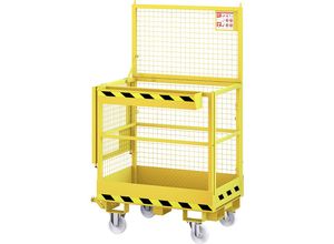 4251305439378 - Arbeitsbühne Duo für Stapler Aufnahme breite schmale Seite mit Rollen verkehrsgelb kaiserkraft