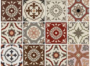 4049009858775 - Fliesenaufkleber HOME AFFAIRE Ornamente rot B15cm H15cm Fliesenaufkleber Stickerfliesen selbstklebend Sticker 12er Set