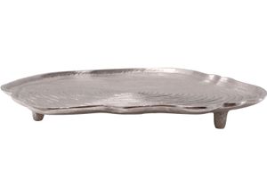4063074443728 - Dekoobjekt KAYOOM Dekotablett Wood Art 425 silber (silberfarben) B395cm H5cm T395cm Ø395cm Dekofiguren