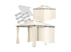 4061173043627 - tectake® Gartenpavillon 4 x 3 m Doppeldachsystem inklusive Spannseilen und Heringen 4061173043627 - tectake® Gartenpavillon 4 x 3 m Doppeldachsystem inklusive Spannseilen und Heringen