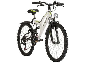 4250547533981 - WYLD WYLD Kinder-Mountainbike Fully ATB 24\ Zodiac weiß-grün 18 Gänge RH 38 cm