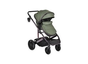 3801005100224 - Kombikinderwagen 3 in 1 all Road umbaubar Babyschale Sportsitz Tragetasche grün