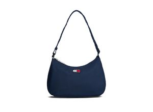 8721222629719 - Schultertasche TOMMY JEANS TJW ESS DAILY SHOULDER BAG Damen Gr B H T 25cm x 18cm x 8cm nachtblau Textil Taschen Damen Tragetasche mit logobedrucktem Riemen