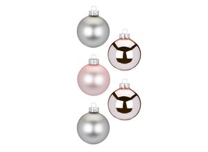 4061752240560 - Weihnachtsbaumkugel MAGIC BY INGE \Soft Simplicity\ rosa (rosa grau) Glas Weihnachtsbaumkugeln aus Glas 28 Kugeln 6 cm mit 100 Aufhängern