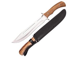 4001833106675 - HERBERTZ Bowie Messer Gürtelmesser Camping Outdoor Jagdmesser Zebrano Holz