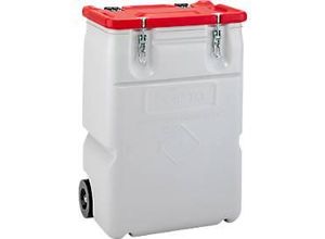 4052886442678 - Mobil-Box CEMO Volumen 170 l für feste Gefahrstoffgüter Verpackungsgruppe II und III konform mit ADR RID IMDG Code Klappdeckel PE grau rot