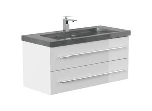 4251982676790 - POSSEIK Waschbecken mit Unterschrank YAMO 100 weiß glanz 1000 x 450 x 500 cm