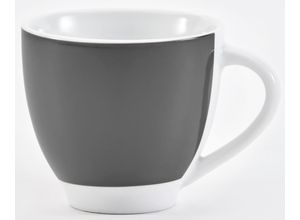 4009290155816 - Tasse VAN WELL Vario grau (grau weiß) B245cm H95cm Porzellan Trinkgefäße spülmaschinen- und mikrowellengeeignet 6-teilig