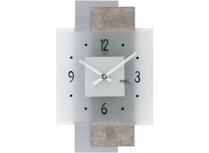 4037445150676 - Wanduhr AMS W9443 silber (silberfarben) Wanduhren B H L 22cm x 5cm x 36cm QuarzuhrHolzWohnzimmerEsszimmerKücheMade in GermanyBüroFlur