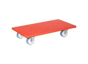 4001073273908 - Transportroller MM 1691 bis 300 kg Anti-Rutsch-Belag Soft-Räder L 575 x B 300 mm FSC®-Multiplexplatte rot
