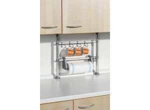 4029845124302 - Küchenregal RUCO silber (aluminiumfarben silber) B50cm H48cm T15cm Aluminium Regale Aluminium Kunststoff mit Küchenrollenhalter und Haken 4029845124302 - Küchenregal RUCO silber (aluminiumfarben silber) B50cm H48cm T15cm Aluminium Regale Aluminium Kunststoff mit Küchenrollenhalter und Haken
